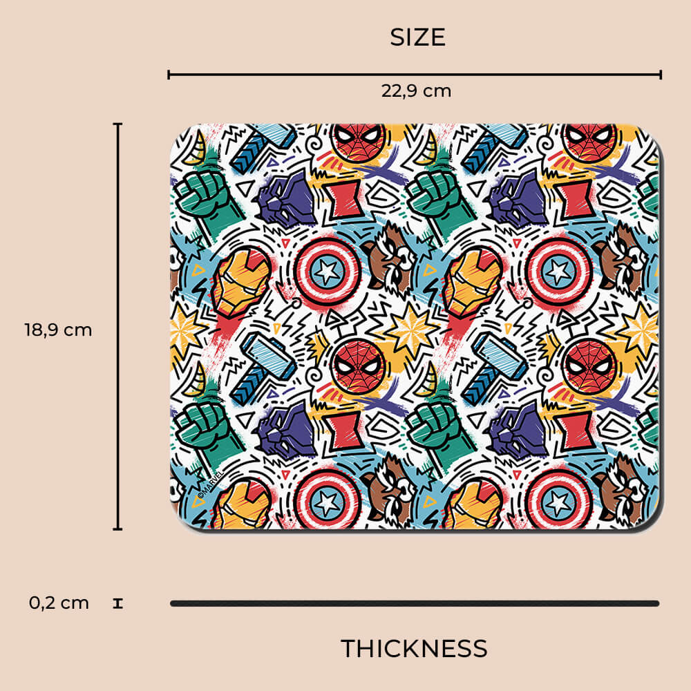 Marvel - Avengers Symbols Mouse Pad - Heromic.fi